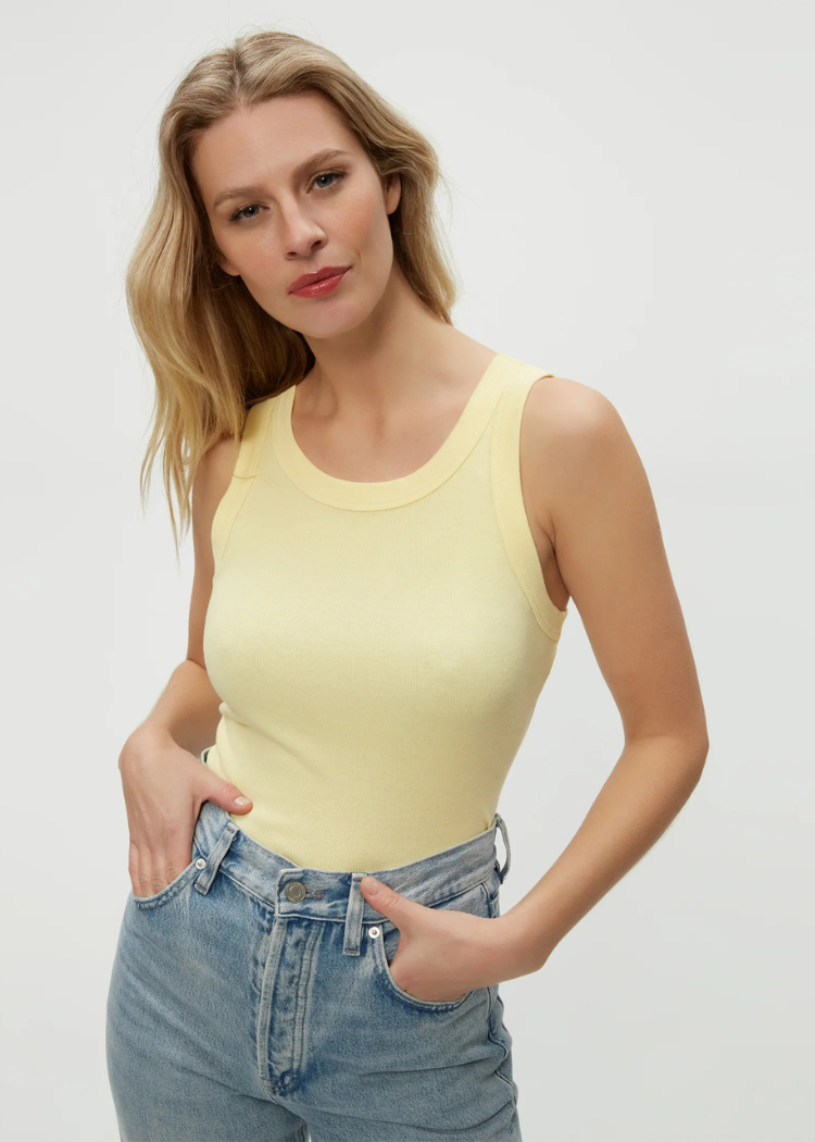 Michael Stars Paloma Wide Binding Tank- Lemonade – Hand In Pocket